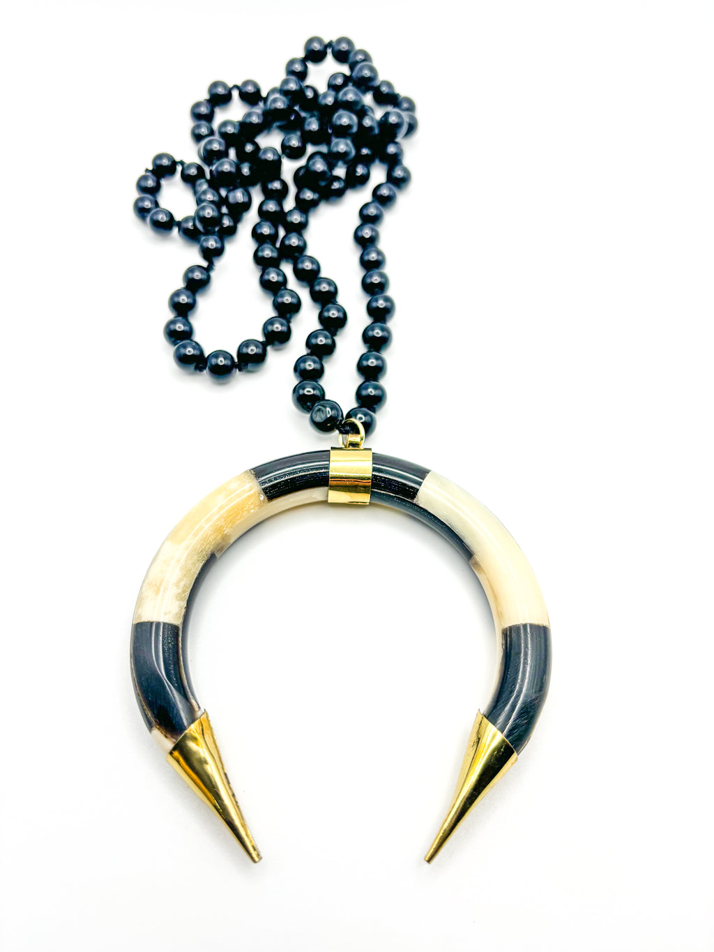 Black & White Horn Necklace – Gems By SJ